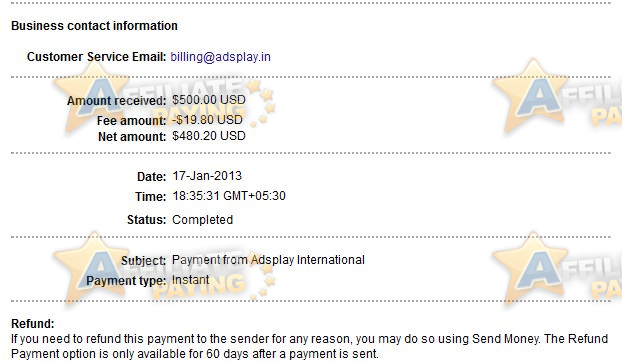 Adsplay International - CPA Network Reviews - Affpaying
