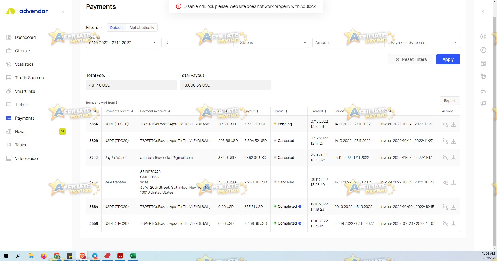 Advendor - CPA Network Reviews - Affpaying