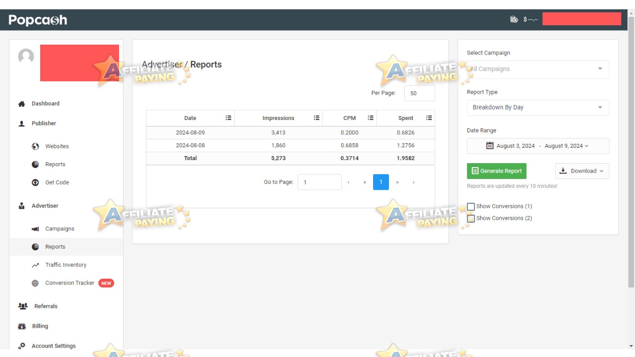 PopCash - Popunder Ad Network Reviews - Affpaying