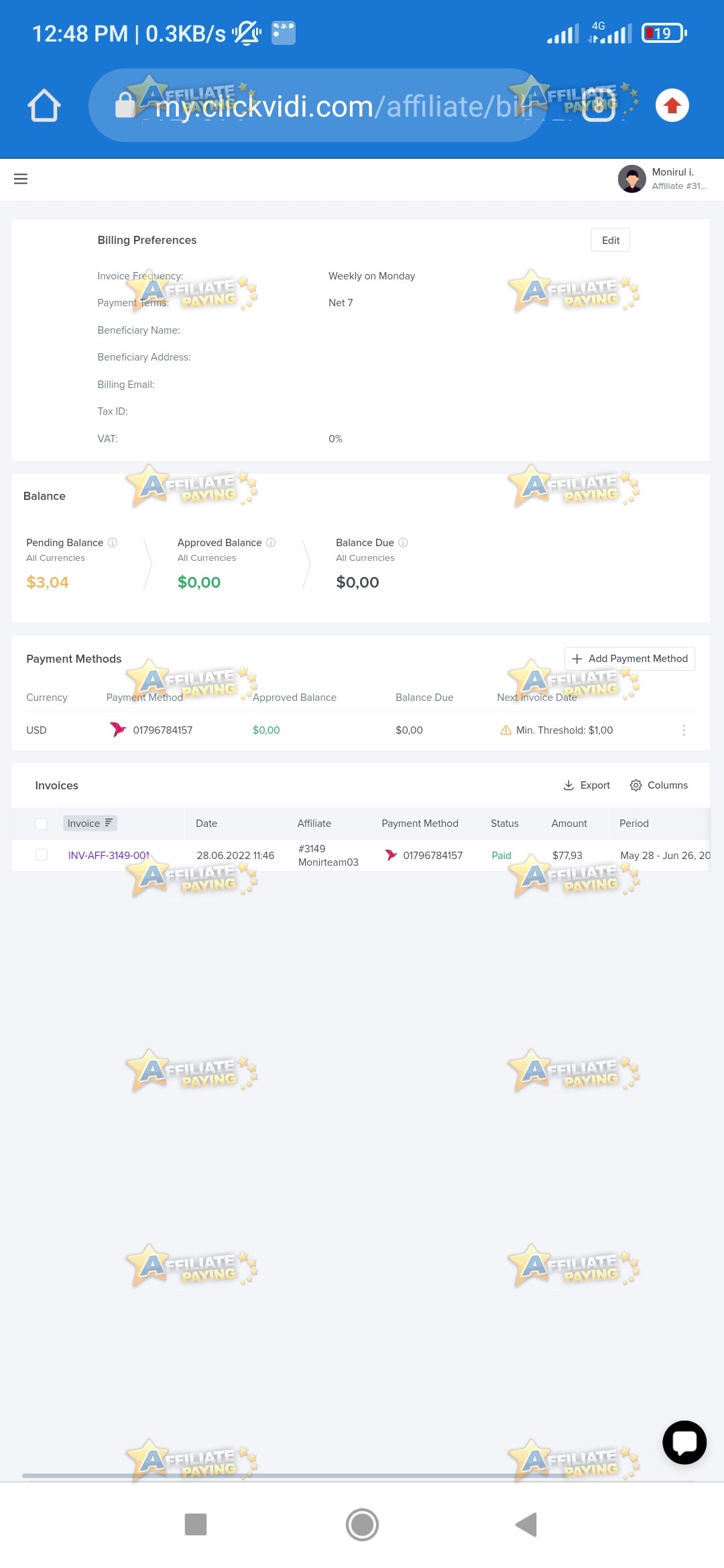 Clickvidi - CPA Network Reviews - Affpaying