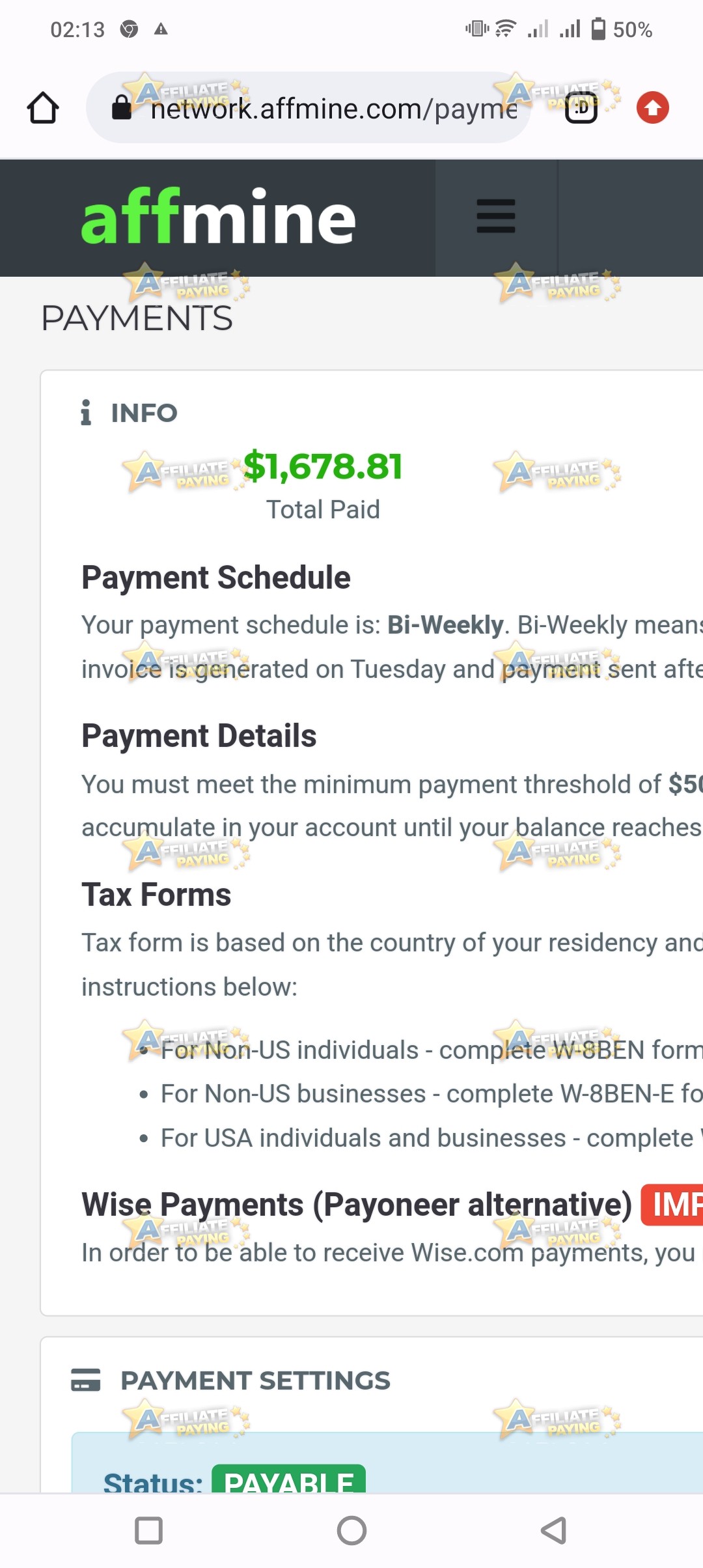 Affmine - CPA Network Reviews - Affpaying