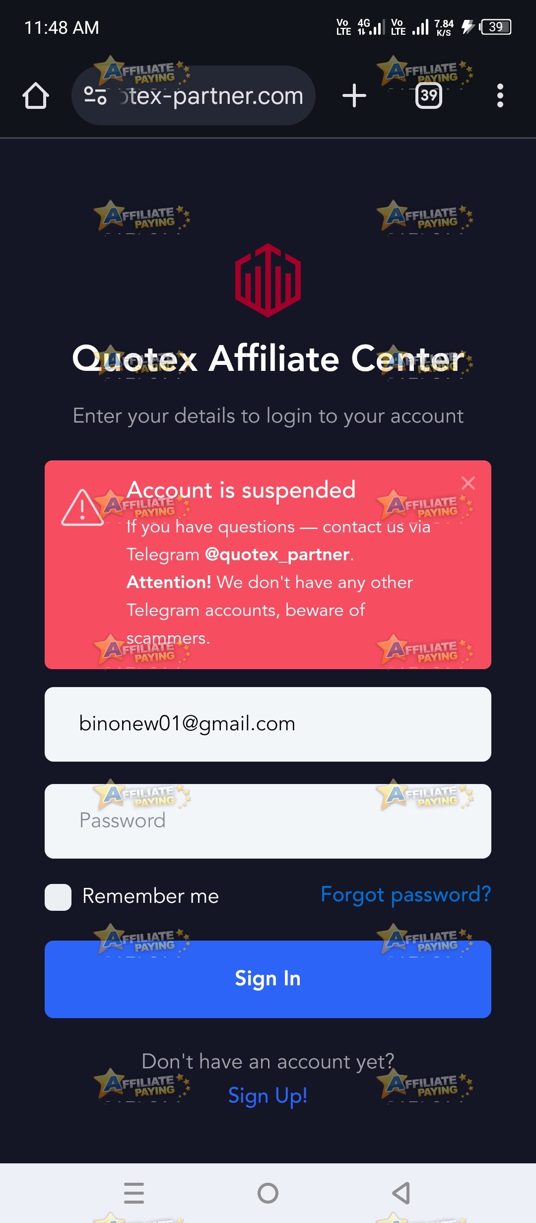 Quotex Affiliate Program Reviews & Details - Affpaying