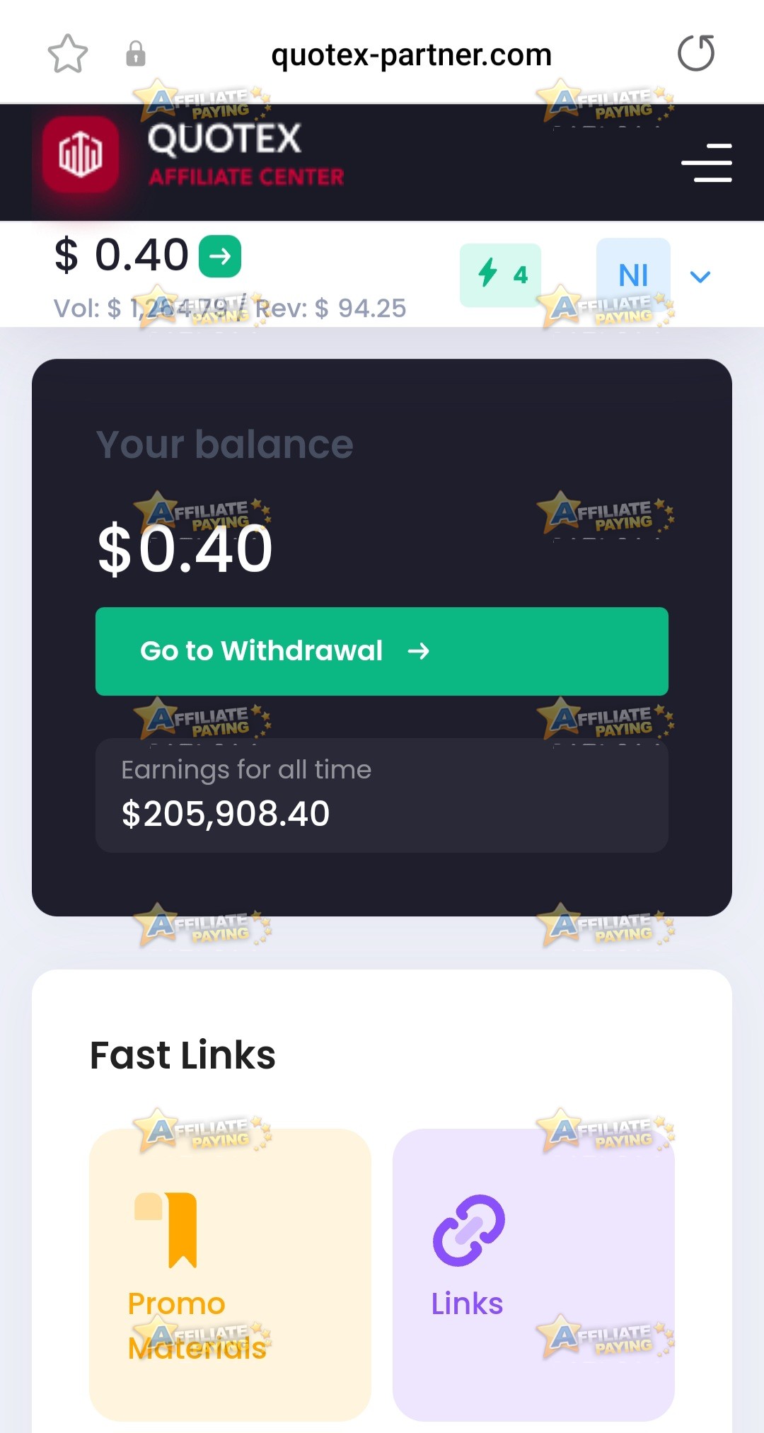 Quotex Affiliate Program Reviews & Details - Affpaying