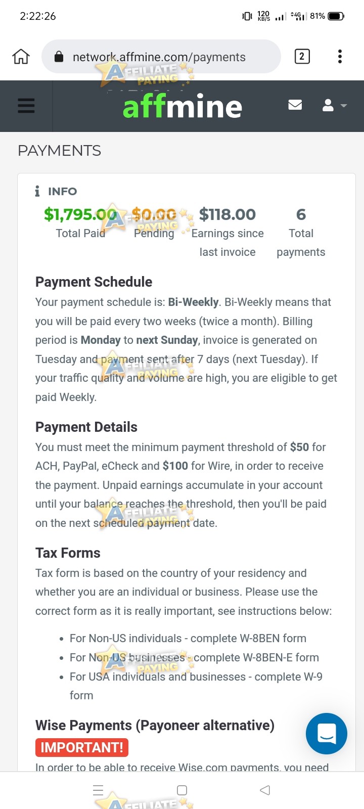 Affmine - CPA Network Reviews - Affpaying