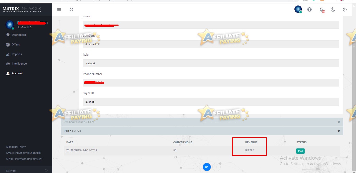 M4trix Network - Affiliate Network Reviews - Affpaying